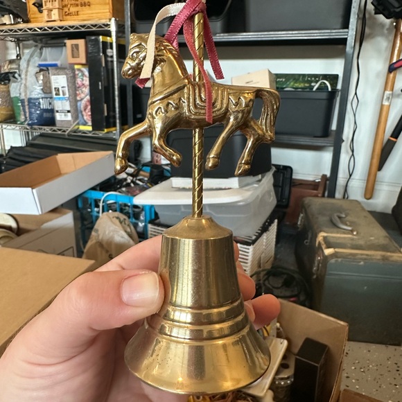 Accents | Vintage Brass Carousel Horse Bell With Ribbon | Poshmark